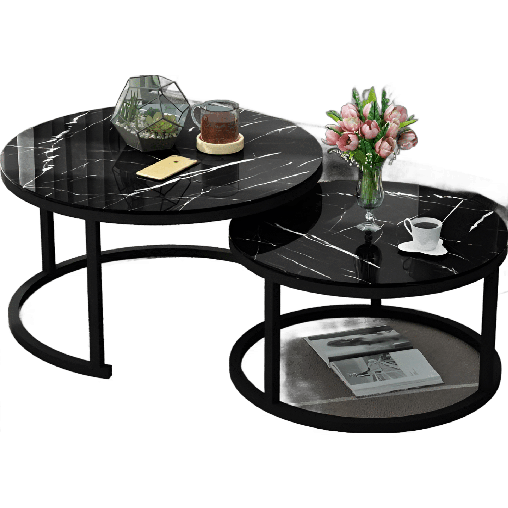 2-Piece Round Coffee Table Set | Zudua Home Store